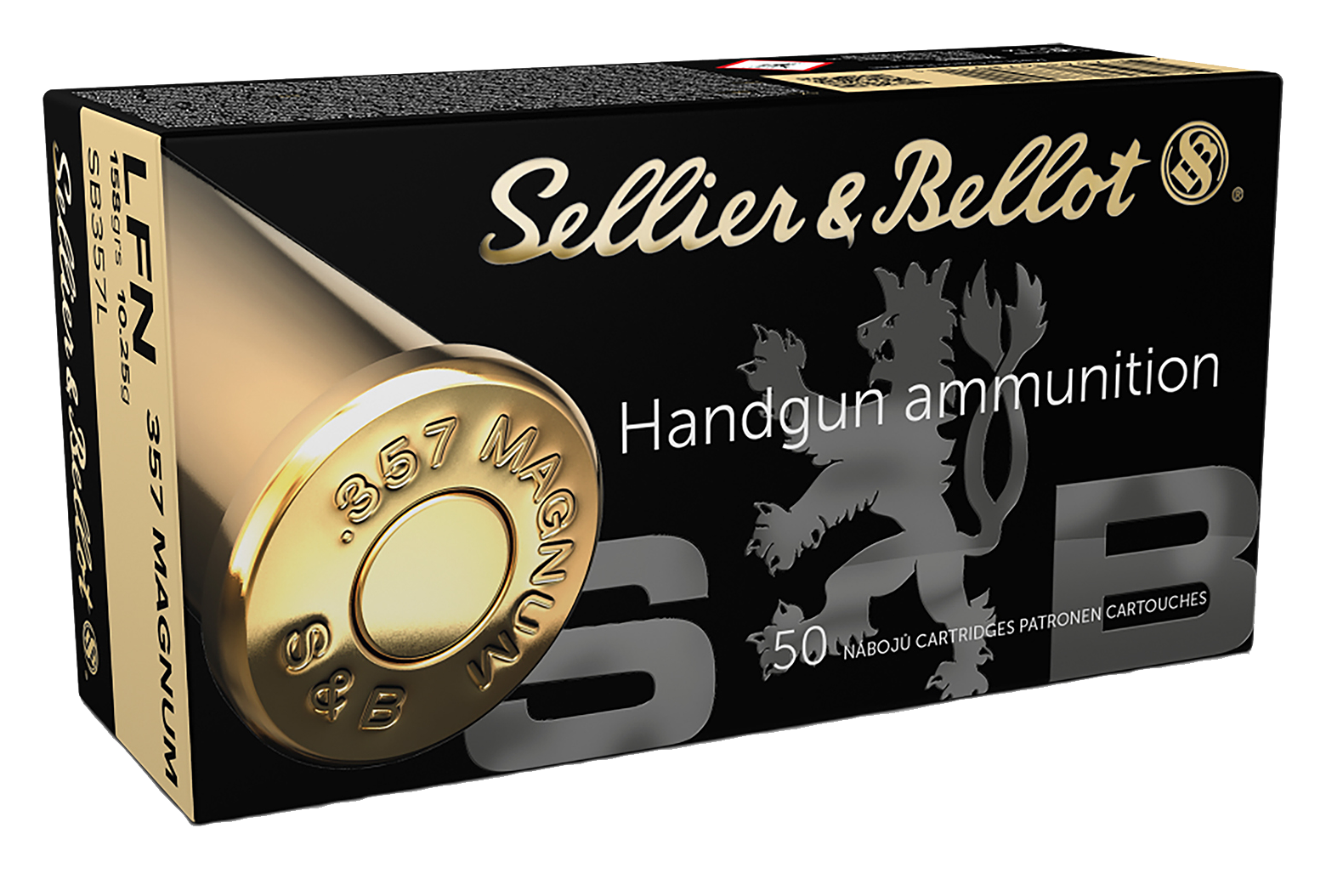 Sellier & Bellot .357 Magnum 158 Grain Lead Flat Nose Handgun Ammo ...